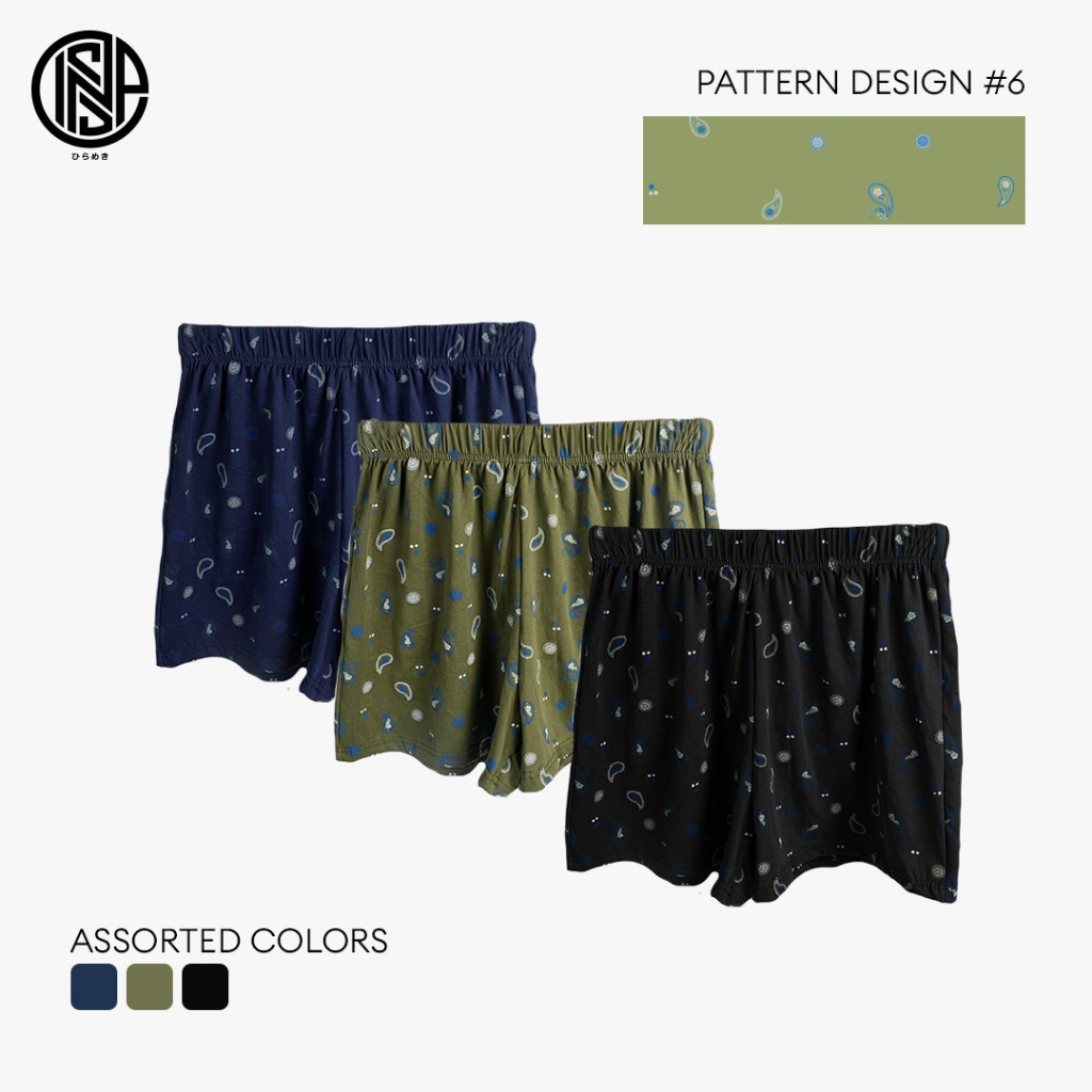 INSPI Boxer Shorts for Men 3pcs Set Assorted Colors Underwear Black ...