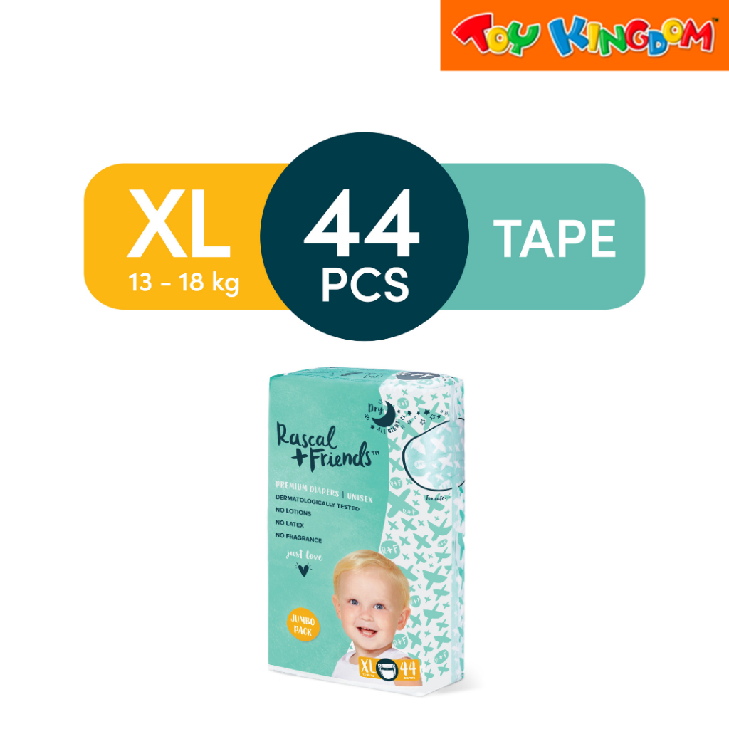 Rascal + Friends Taped Diapers Jumbo Pack XL 44 Pads | Shopee Philippines
