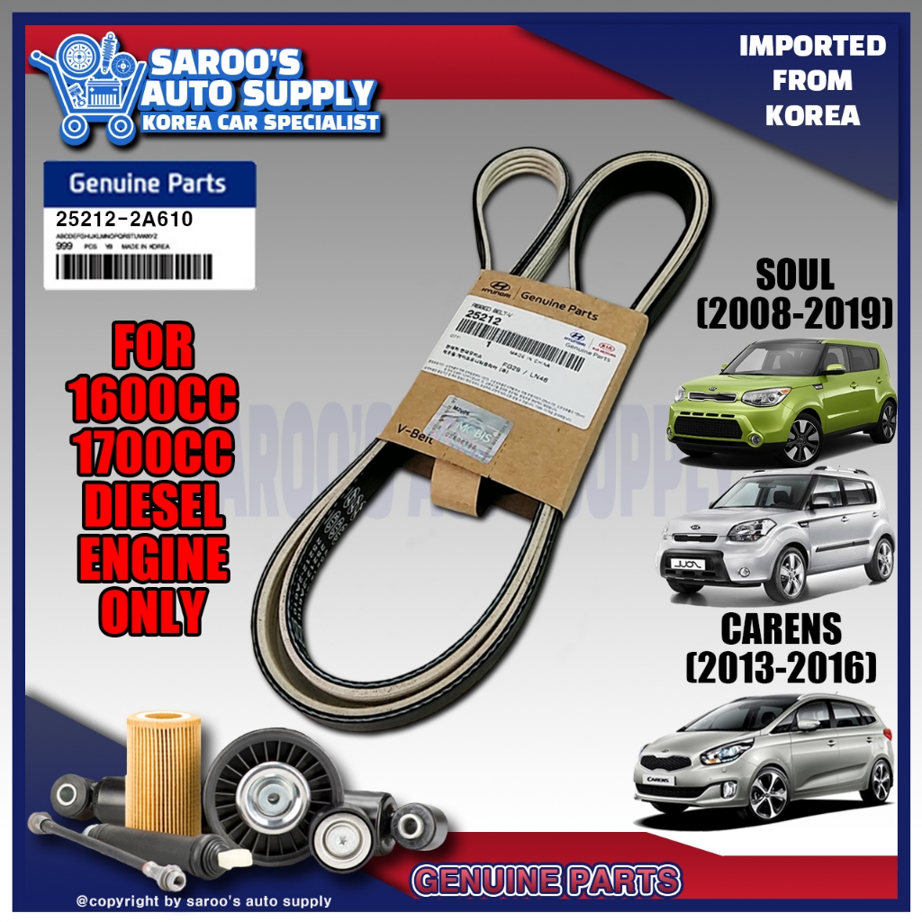 [U2][Genuine] Drive Belt / Fan Belt For Carens (13-16) , Soul (08-19 ...