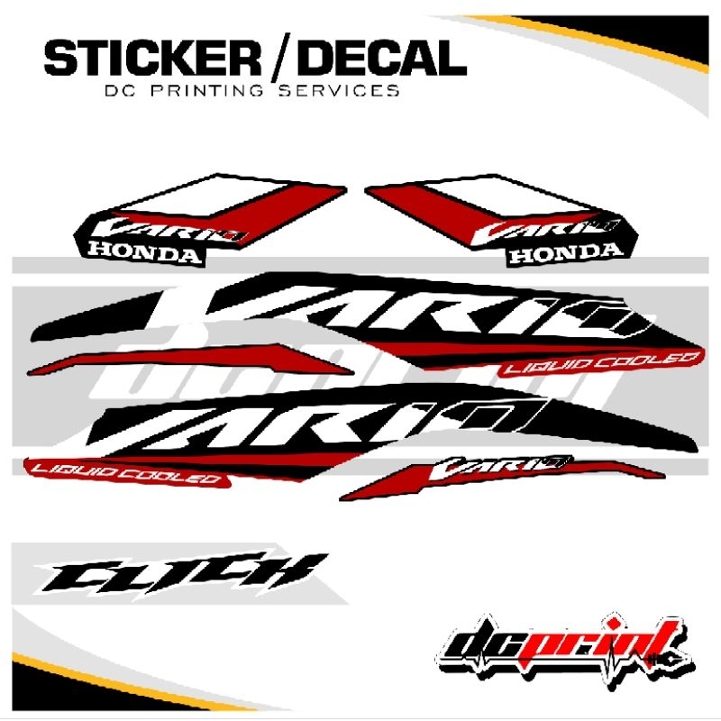 Honda Click Version 2 - Vario Decal Sticker Glossy Finish | Shopee ...