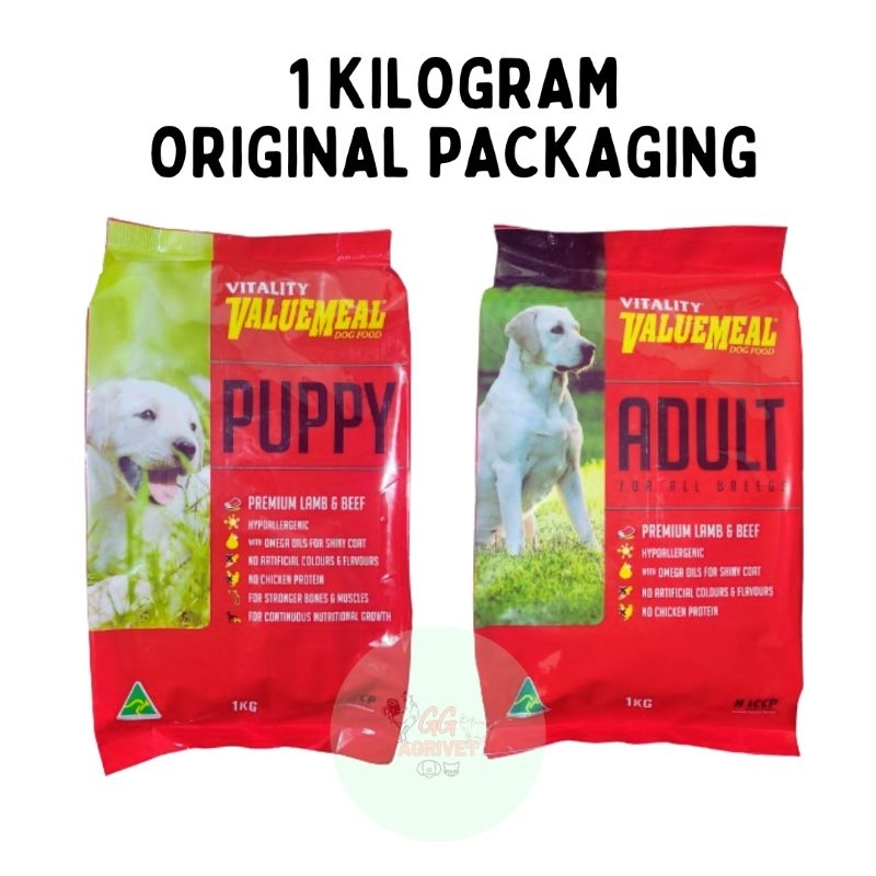 Vitality Value Meal Adult and Puppy Dog food 1 kg Original Pack Small ...