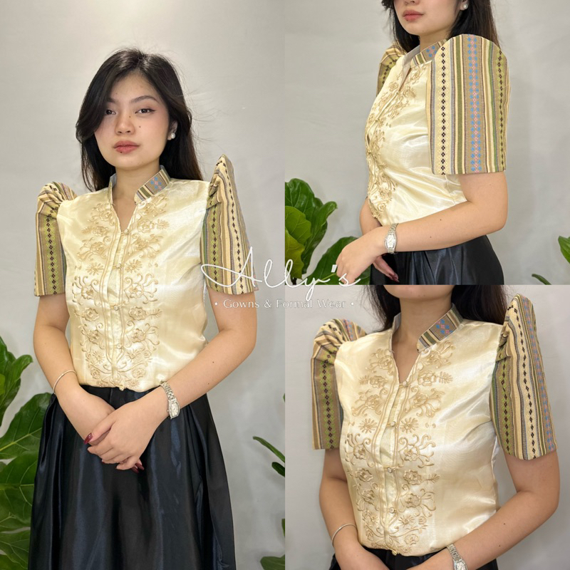 Modern Filipiniana Barong Ethnic Sleeves CODE:BLISS | Shopee Philippines