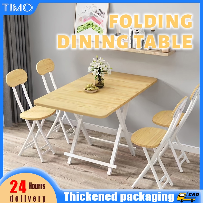 Folding dining table Wooden folding table Portable dining table Study table Coffee table ...