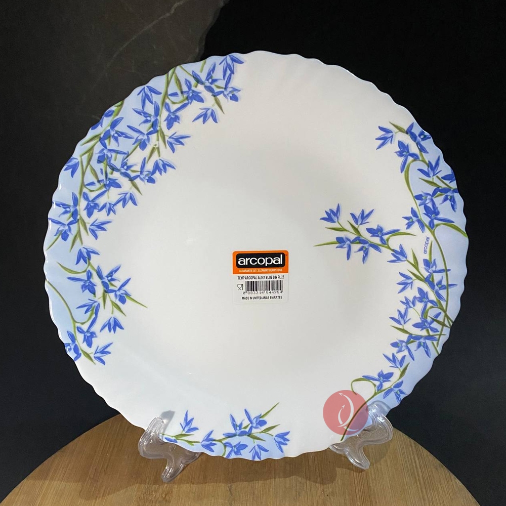 Arcopal Aliya Blue Dinner Plate 25cm | Dishwasher Safe | Heat and Shock ...