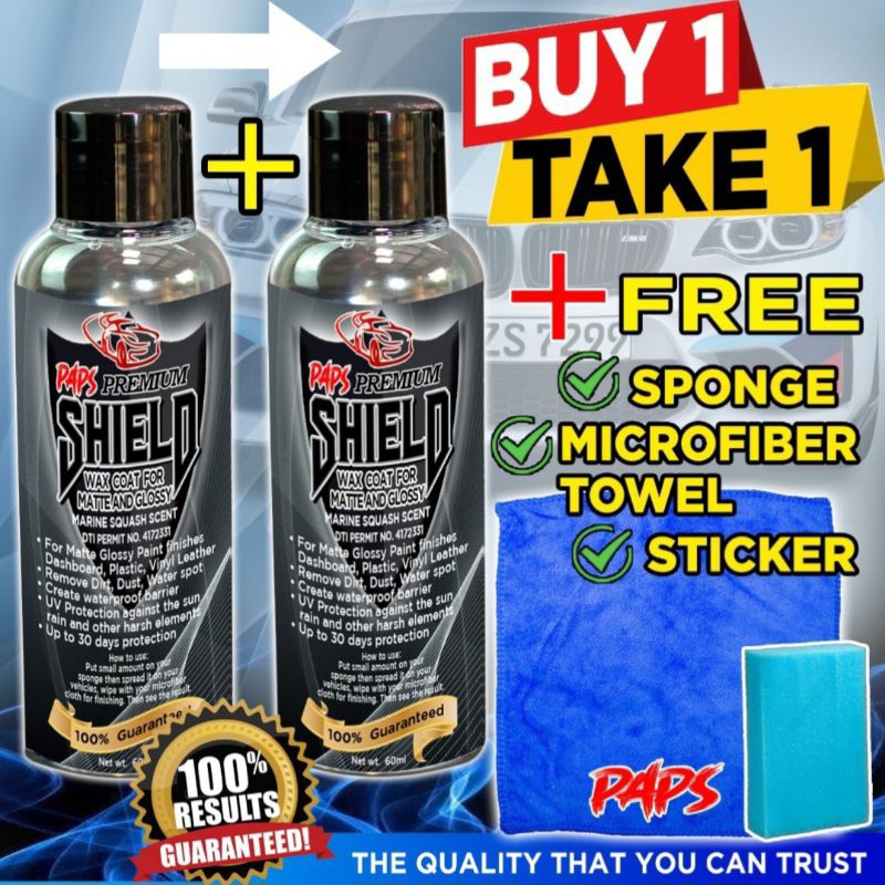 SHIELD WAX COAT Buy 1 Take 1 for matte and glossy plus Free Microfiber ...