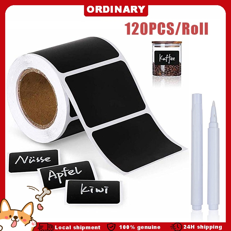 120 Pcs/Roll Reusable Label Stickers with Pen Self-adhesive Waterproof ...