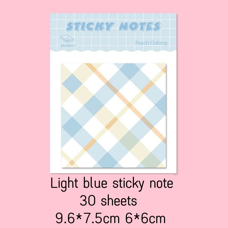 BK Checkered Post-it Notes Simple style plaid sticky notes Portable ...