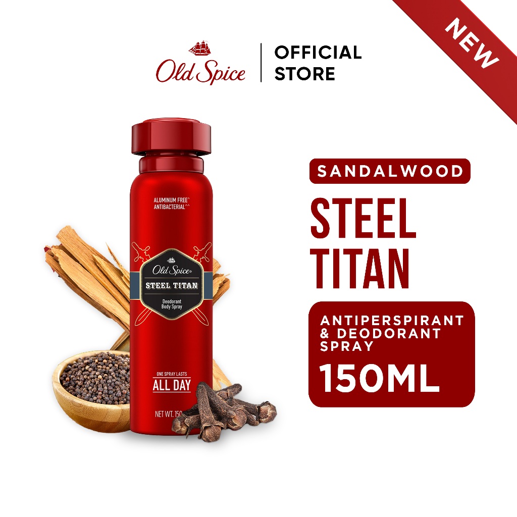 Old Spice Anti Perspirant Body Spray Steel Titan 150ML | Shopee Philippines