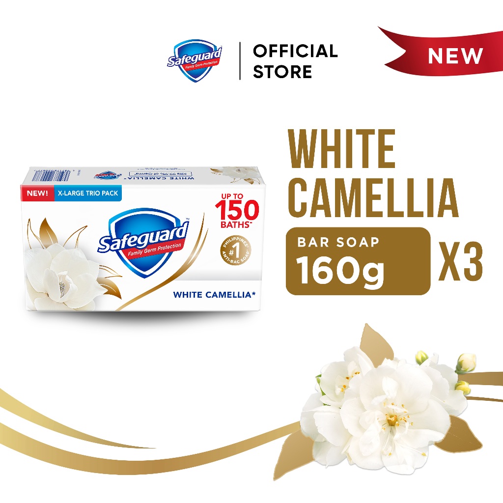 Safeguard Antibacterial White Camellia Bar Soap 160gx3 | Shopee Philippines