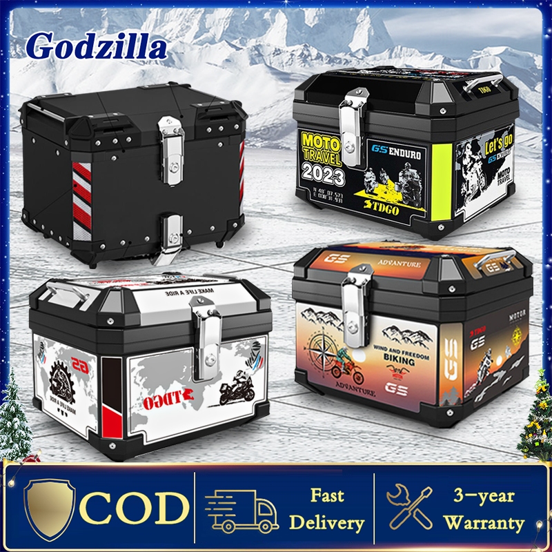 【57L】Alloy top box motorcycle trunk aluminum top trunk 45L liters Heavy ...