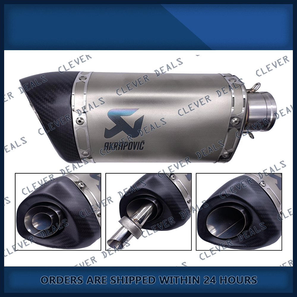 Akrapovic TRI GP1 Carbon Fiber Slip On Universal Exhaust Muffler Pipe ...