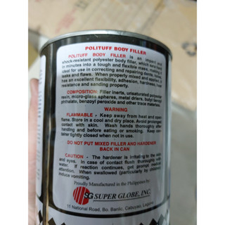 Polituff Or Timeout Body Filler Polyester Masilya W/ Hardener 1Liter ...