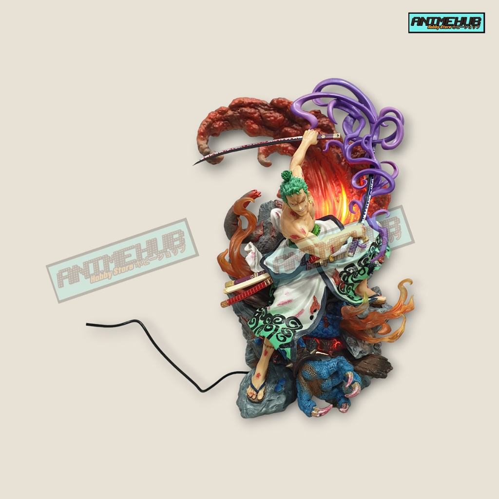 One Piece Roronoa Zoro Wano PVC Statue w/LED GK LCS Knock Off | Shopee ...