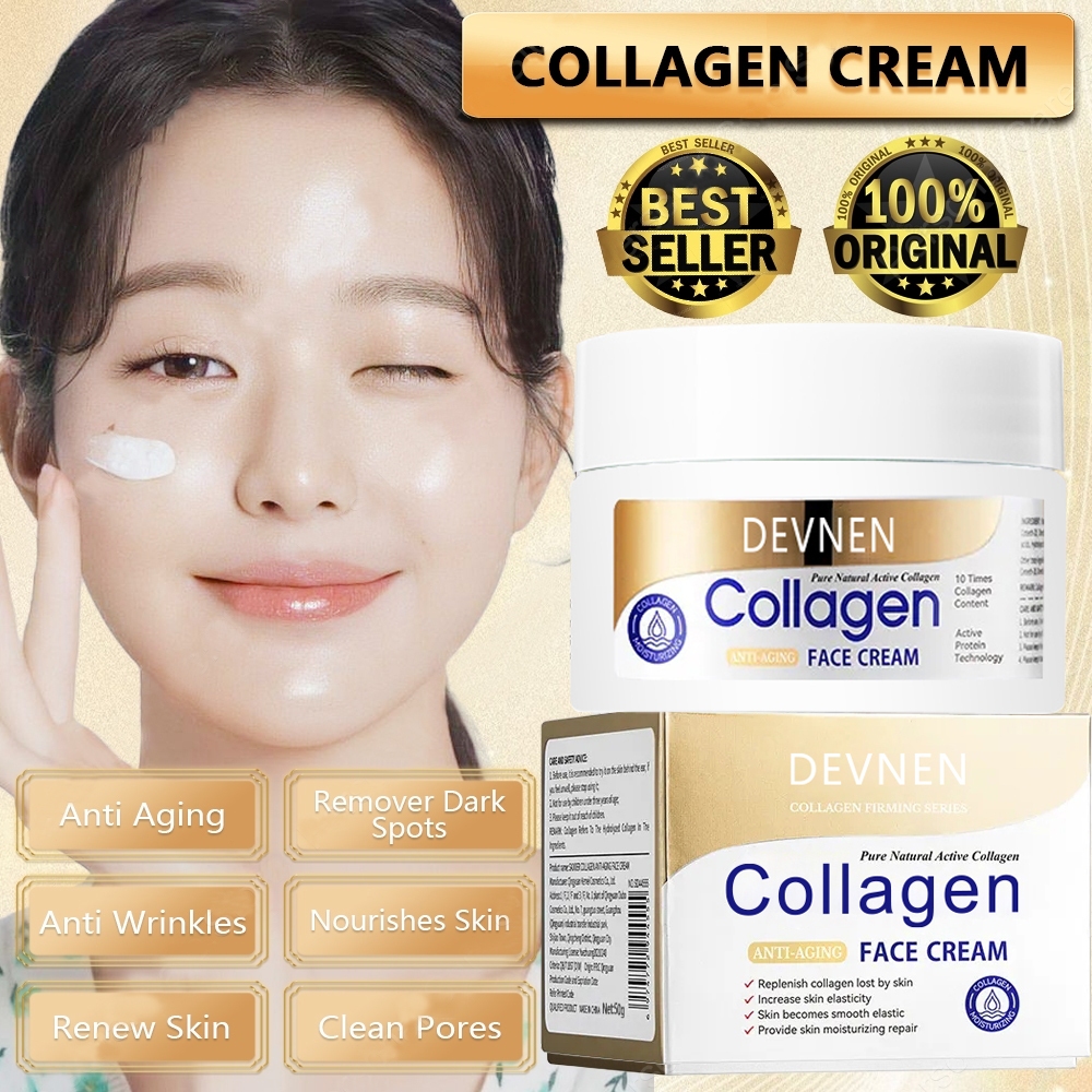 DEVNEN Collagen Melasma Cream Whitening Face Anti Aging Moisturizing ...