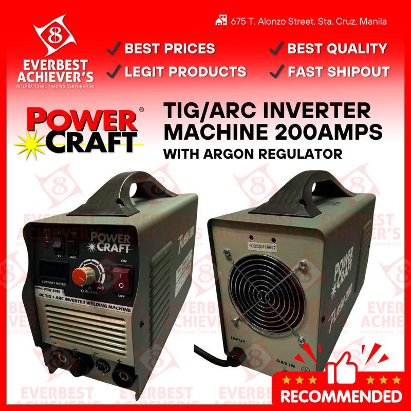 Powercraft Tig / Arc Inverter 200Amps with Argon Regulator | Shopee ...