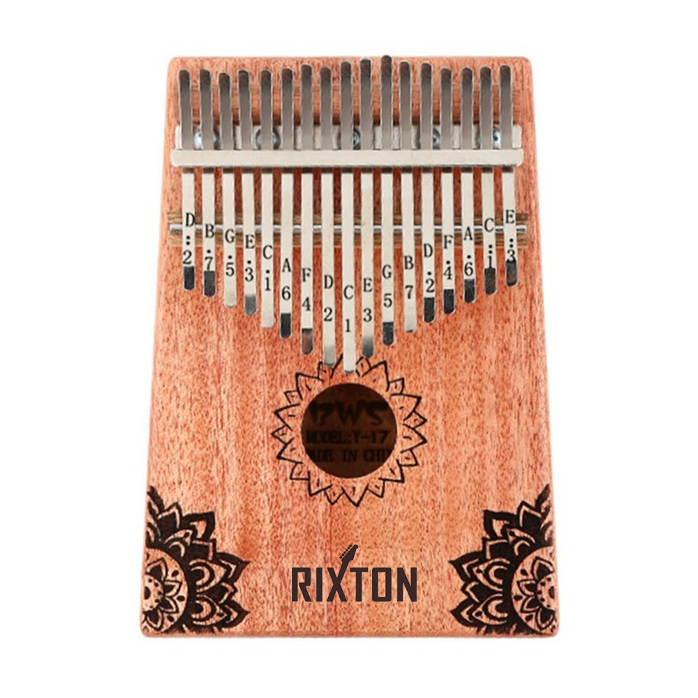 RIXTON Kalimba Thumb Piano 17 Key with Tuning Hammer Portable Mahogany ...