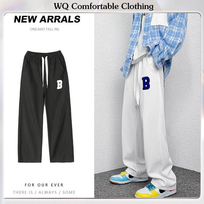 Slocks Pants Loose Straight Cut Pants Korean Sweatpant Wide Leg Baggy ...