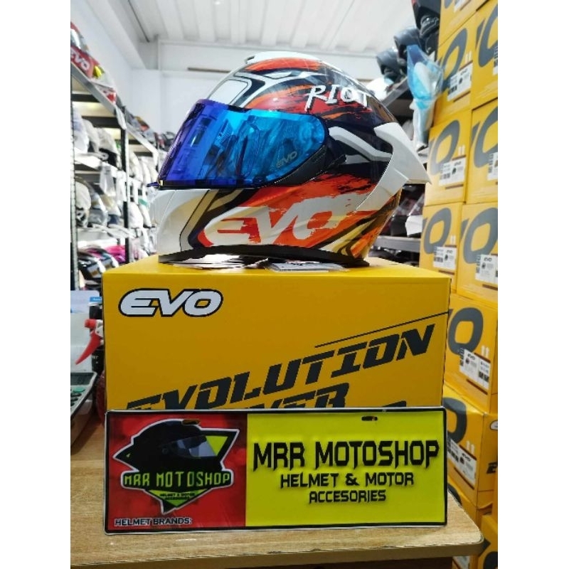 evo gt pro riot orange fulface helmet | Shopee Philippines