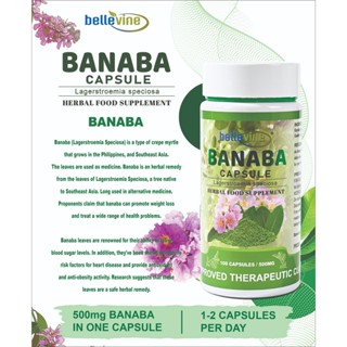 Banaba Herbal Supplement 100 Capsules x 500mg Bottle (Lagerstroemia ...