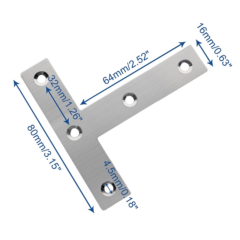 10pcs Stainless Steel Corner Brackets Angle Braces T/L-Shape Flat ...