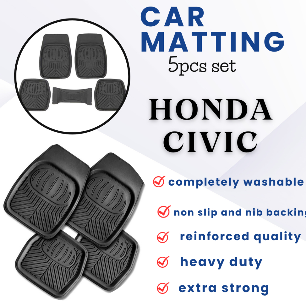 Honda Civic 5pcs High Quality Car Floor Mat Anti Slip Mat Palanggana