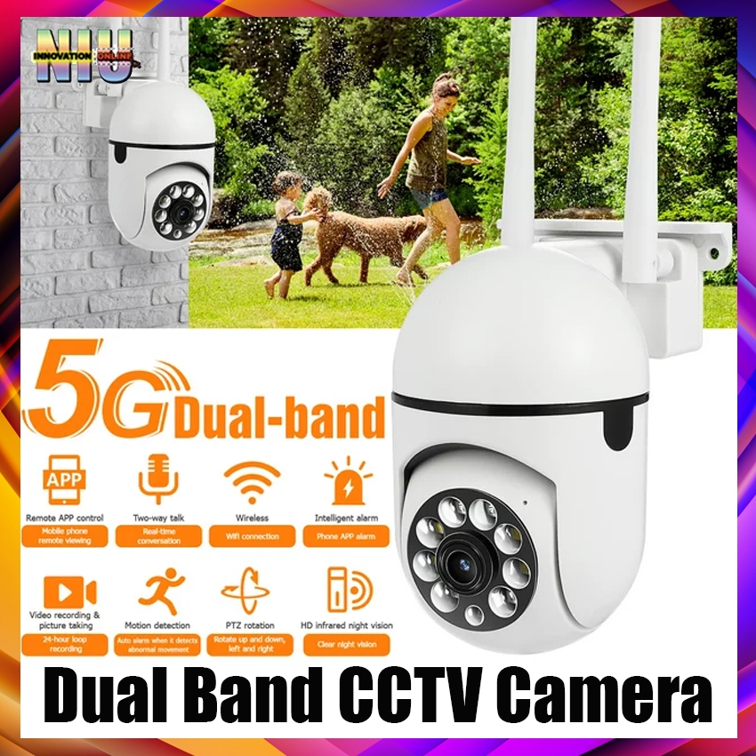 V380 Wifi Smart Camera 2.4G/5G Dual Band CCTV Outdoor Camera 360° PTZ ...