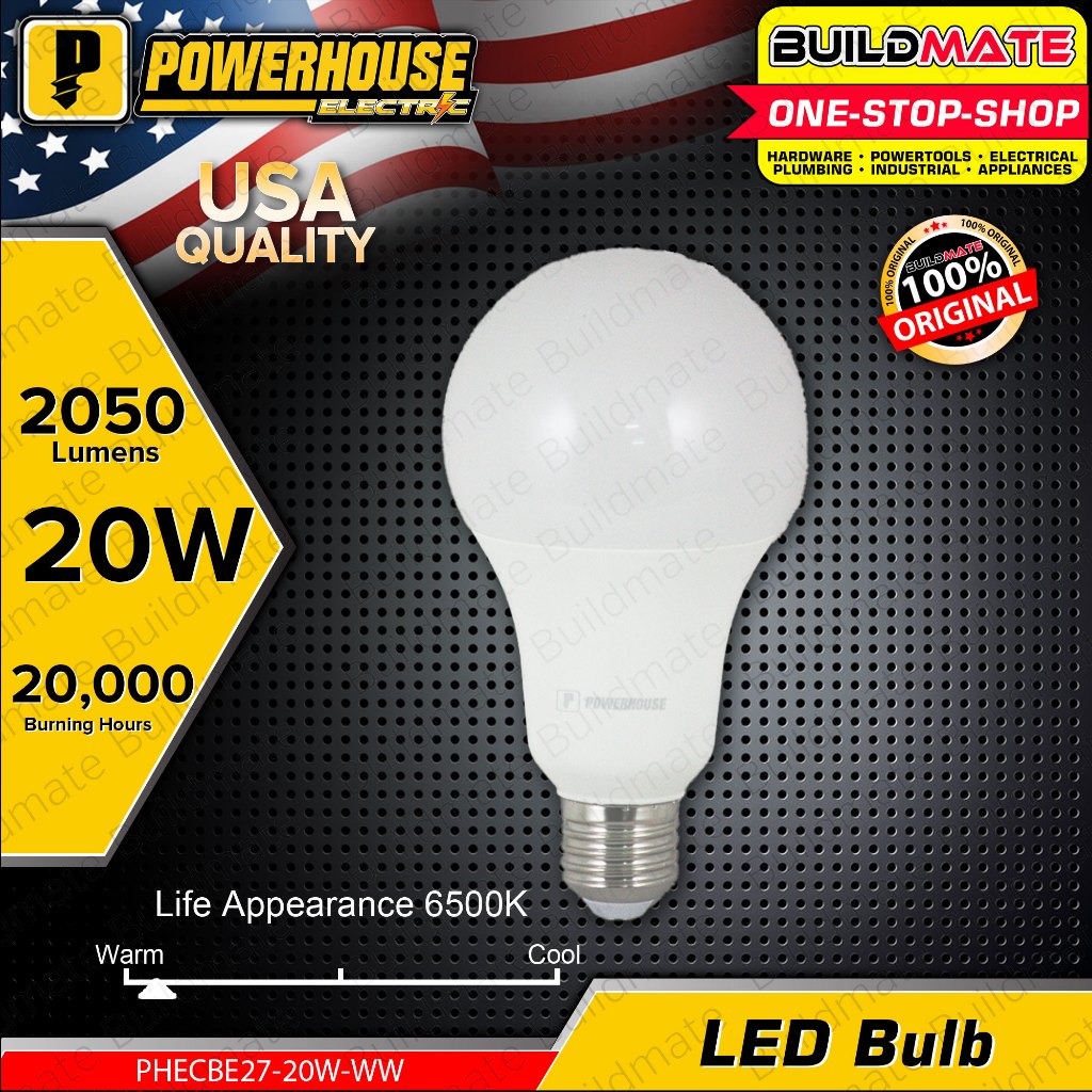BUILDMATE Powerhouse / Lighthouse 20W Electric Led Classic Bulb Office ...