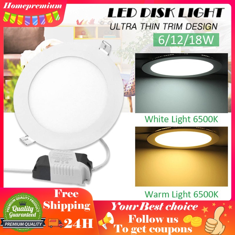 LED Pin light Recessed Downlight Light Panel Ceiling Light 2 Color 6/12 ...