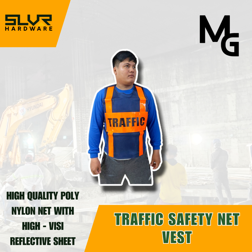 MG - TRAFFIC Safety Vest POLY-NYLON Net Type High Visibility Reflective ...