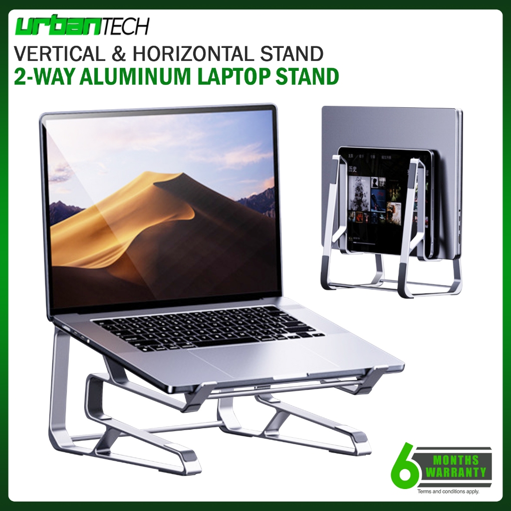 Vertical Laptop Stand and Horizontal Stand 2-Way Aluminum Laptop Stand ...
