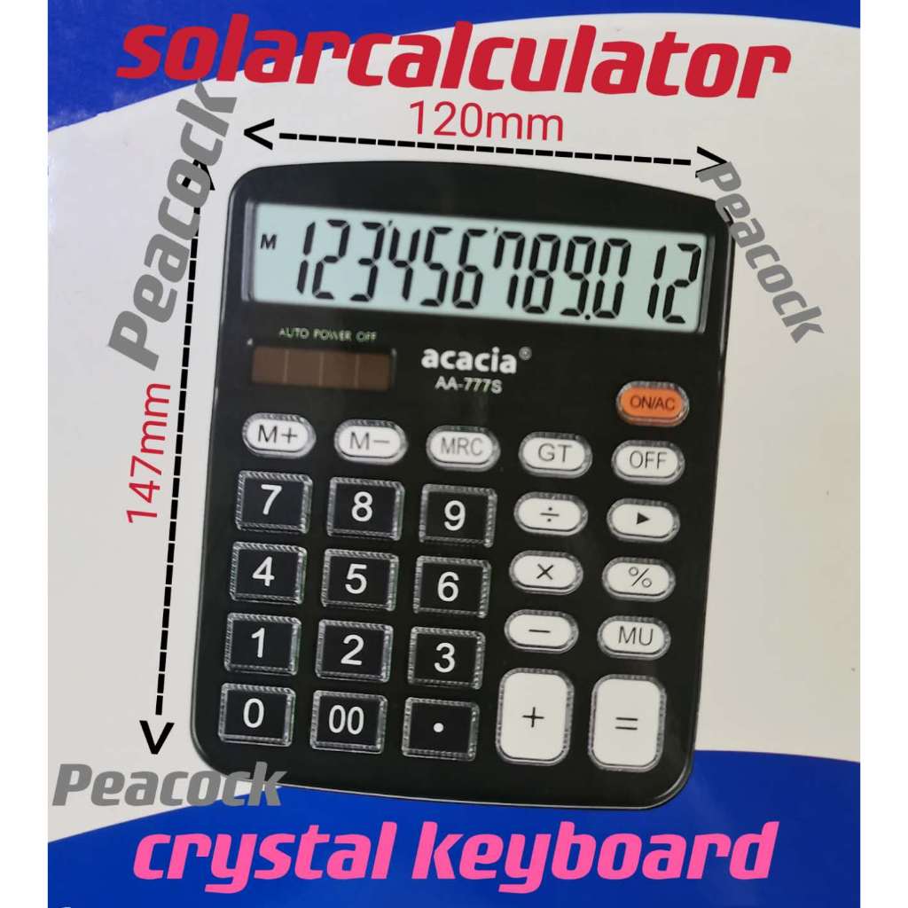 Solar Calculator 12-digit Calculator Desktop Calculator Crystal ...
