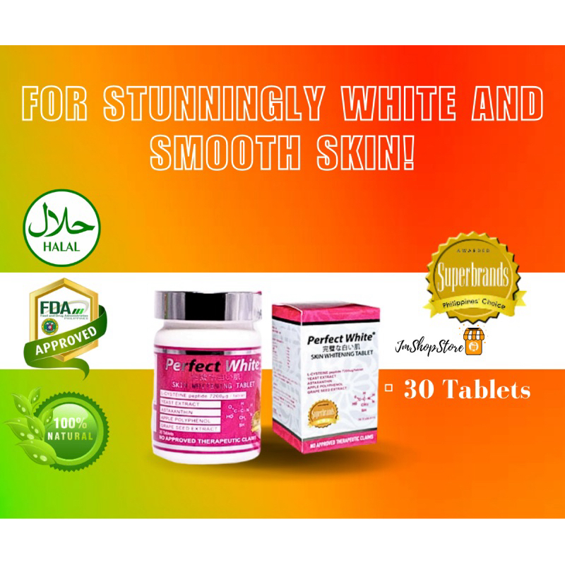 PERFECT WHITE SKIN WHITENING 30 TABLETS/BOTTLE | Shopee Philippines