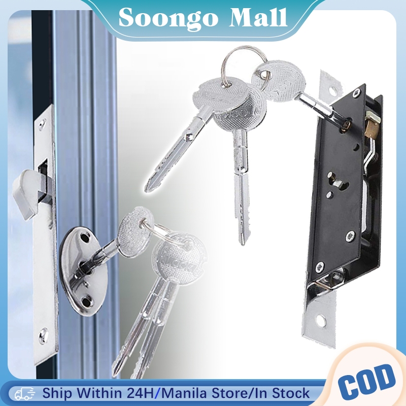 1Set Sliding Door Hook Lock Anti-Theft Safety Wood Gate Lock Zinc Alloy ...