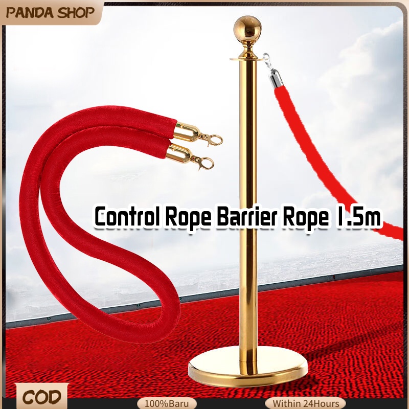 1.5M Red Queue Barrier Stand Posts Rope Crowd Control Rope Red Barrier ...