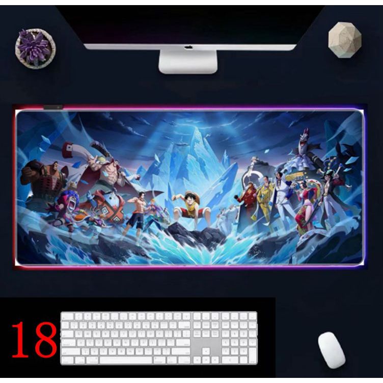 【XMT】RGB Colorful LED Lighting Gaming Mouse Pad Keypad Mat For PC ...