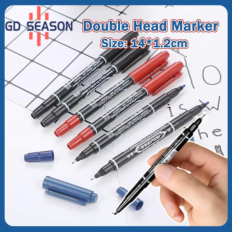1PC 0.5/1mm Double Head Marker Waterproof Oily Ink Permanent Markers ...