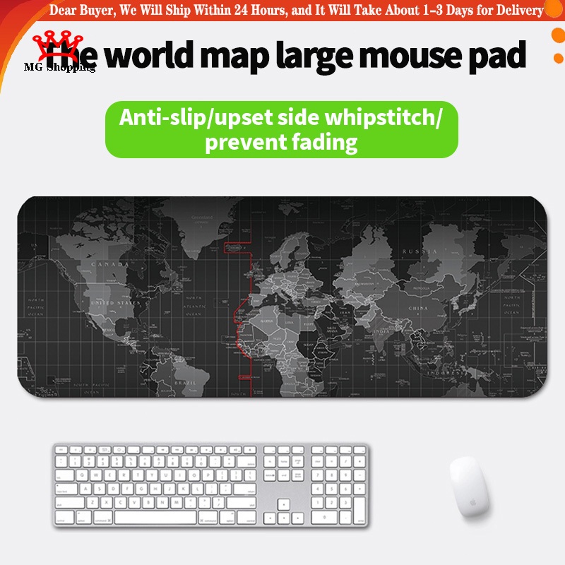 World Map Mouse Pad Mouse Mat Desk Pad Extended Large Gaming Mousepad ...