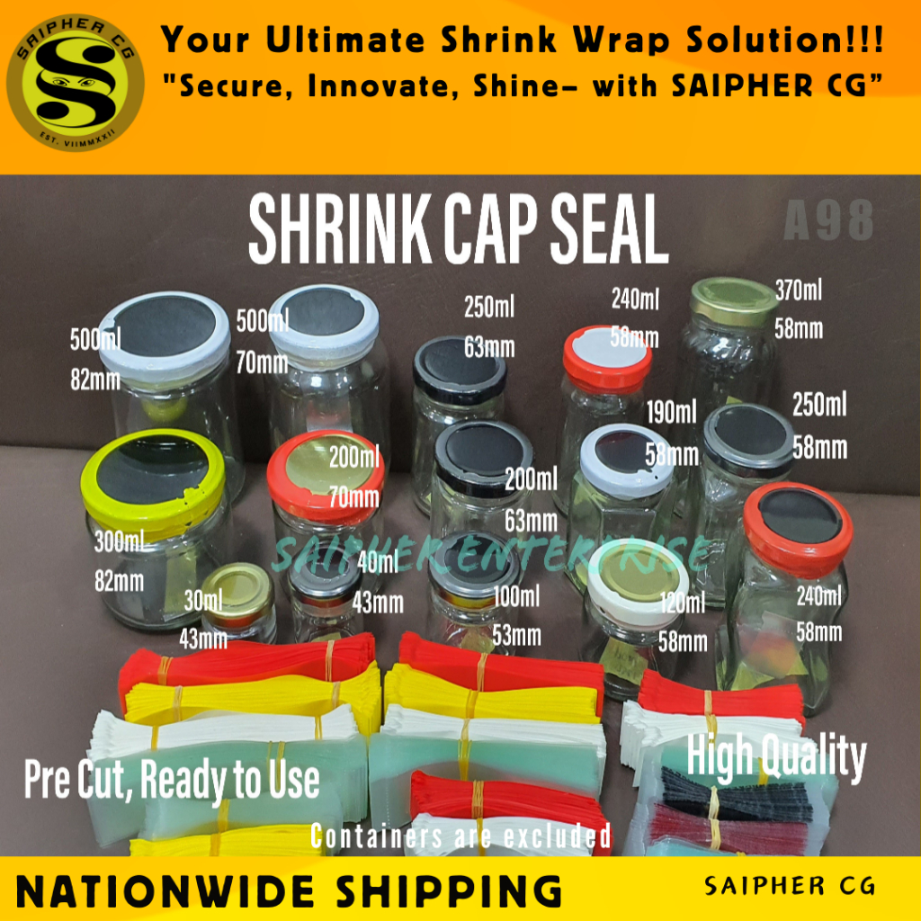 Shrink Wrap Plastic Packaging / Shrinkable Plastic Sealer Tape Cap for ...