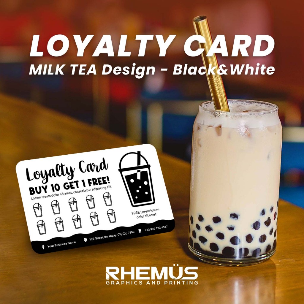 MILK TEA LOYALTY CARD - Customized 100 pcs ATM Size 300gsm Matte ...