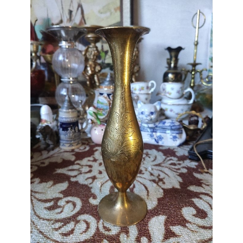 Beautiful Indian Brass Vase READ DESCRIPTION CHECK PICS | Shopee ...
