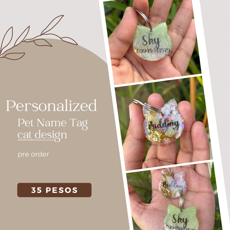 Personalized Pet Name Tag (Cat design) | Shopee Philippines