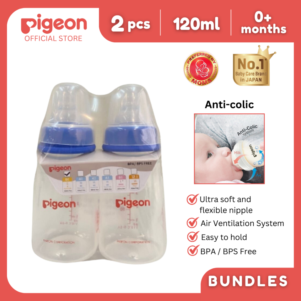 Pigeon Official - RPP Standard Feeding Blue Bottle Slow Flow (S) for ...