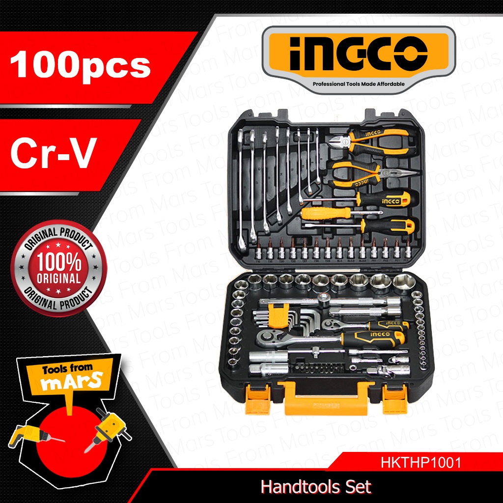INGCO Hand Tools Set 100 PCS/SET HKTHP1001 TFM IHT | Shopee Philippines