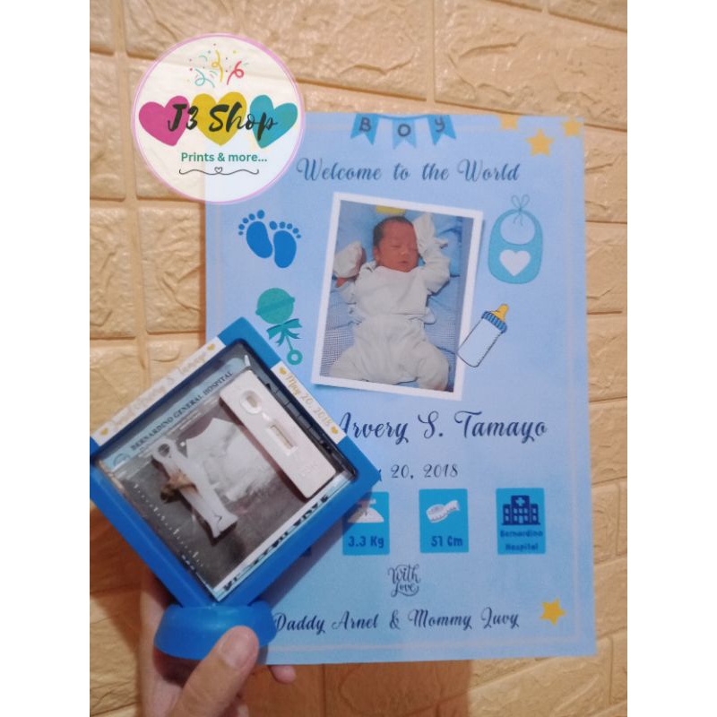 Sintra board and floating frame for our new born babies | Shopee ...