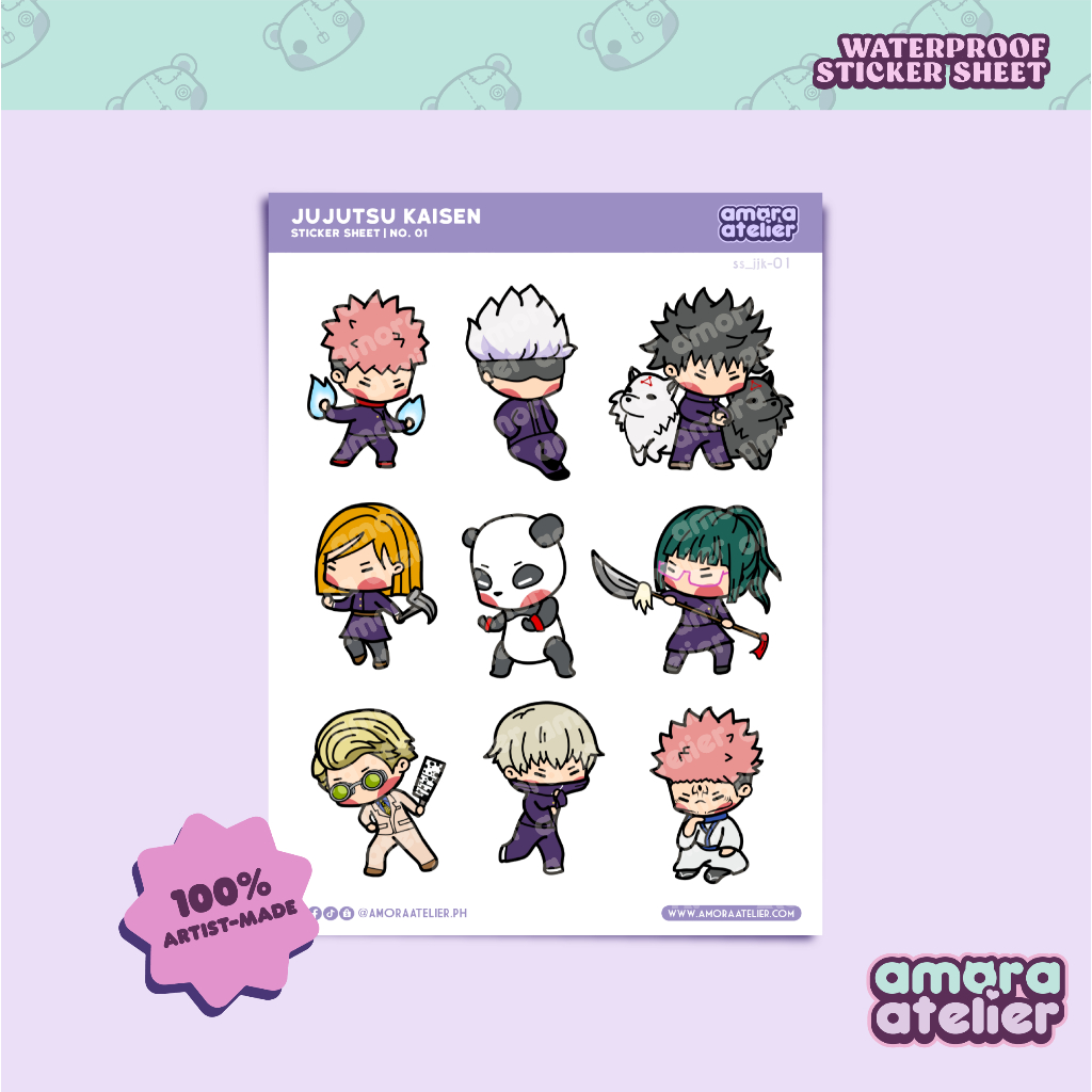 Sticker Sheet | Jujutsu Kaisen JJK No. 1 | Fan Art by Amora Atelier ...