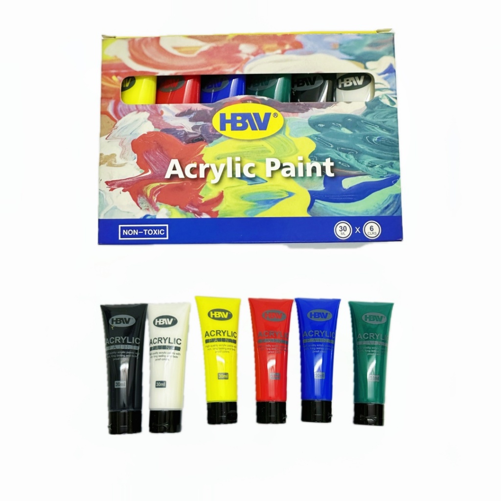 HBW ACRYLIC PAINT ASSTED & PER COLOR x 30ml Sold per box(6Bottles ...
