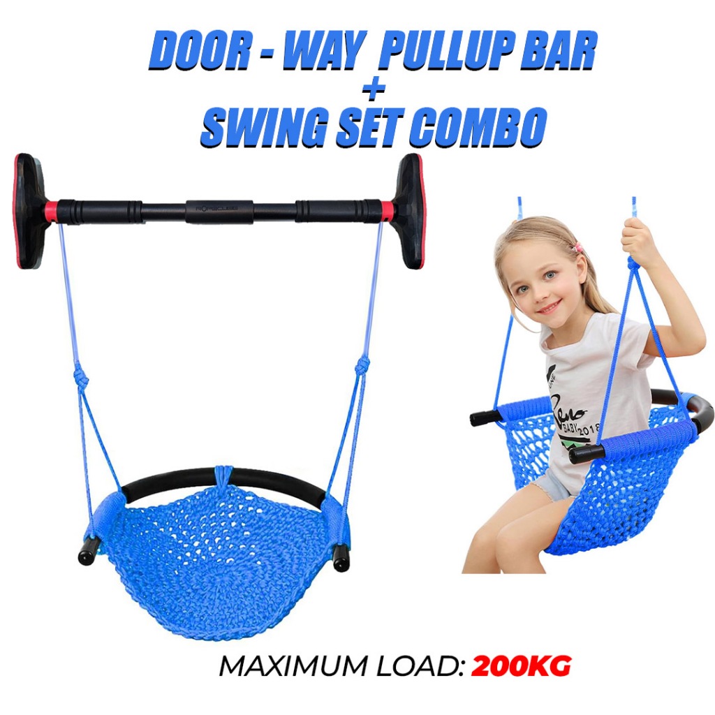 Ropecube U Type Swing + Door Pull Up Bar Hand-Knitting Swing for Kids ...