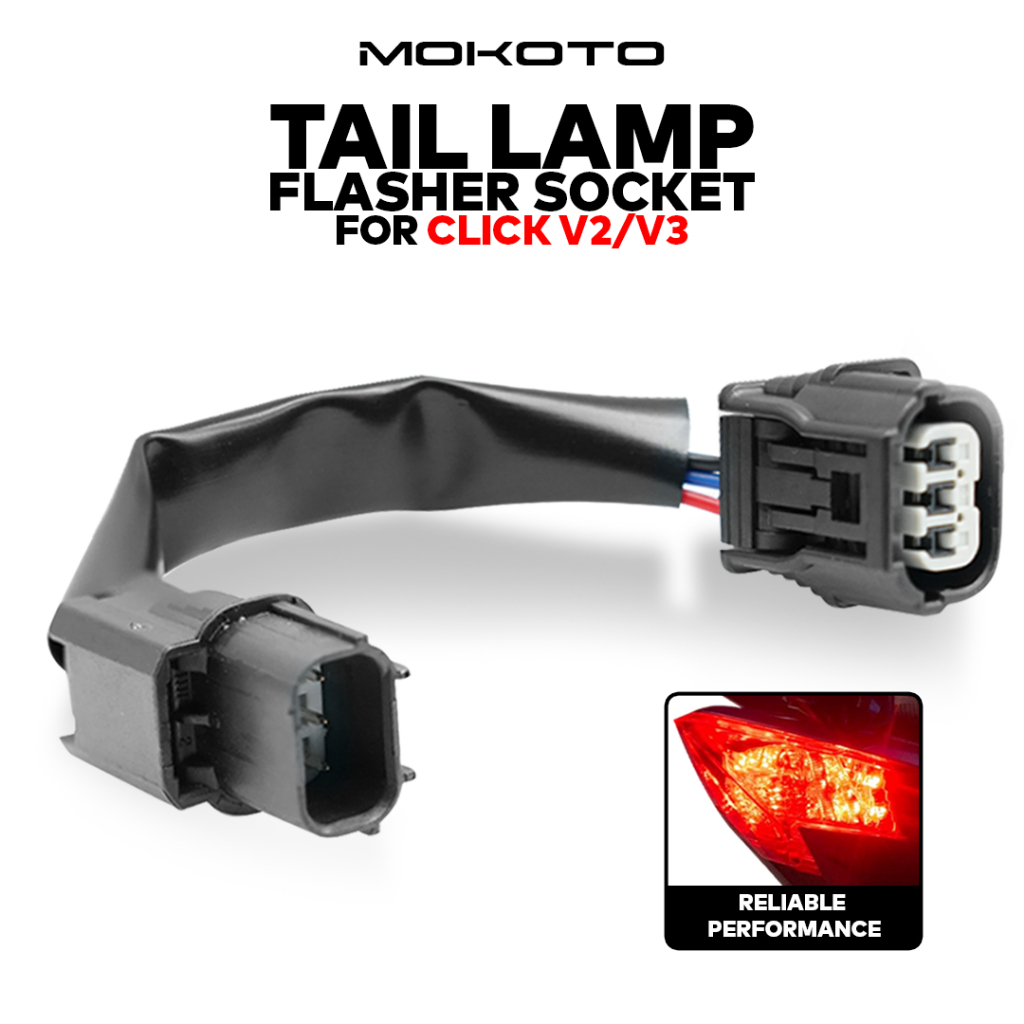 MOKOTO CLICK V2 CLICK V3 TAIL LAMP FLASHER SOCKET 3-PIN 3-WIRES REAR ...
