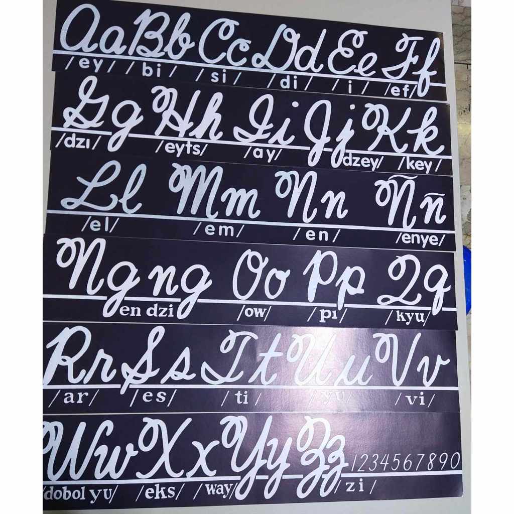 ALPHABET CURSIVE WRITING PERCEPTION STRIP for BLACKBOARD , Capital and ...