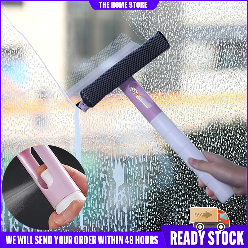 Spray Type Long Handle Cleaner Double Side Wipe Glass Squeegee With ...